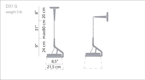 Luceplan D31 P/G GlassGlass Pendant, Pendant Fixture | Neenas Lighting