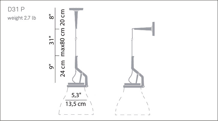 Luceplan D31 P/G GlassGlass Pendant, Pendant Fixture | Neenas Lighting