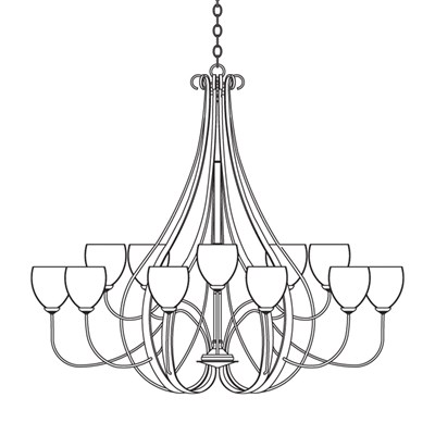 Hubbardton Forge Sweeping Taper 15 Arm Chandelier, Large Scale Fixtures ...