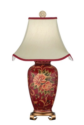 Remington Lamp Hand painted oxblood, Table Lamp | Neenas Lighting